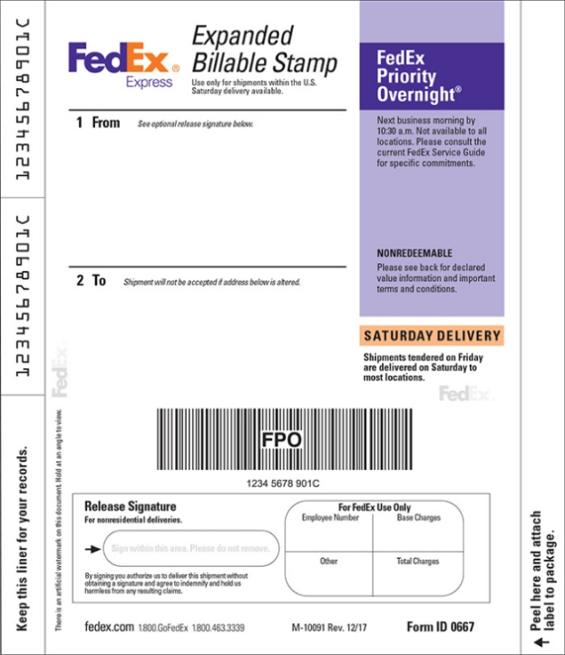 fedex shipping label example